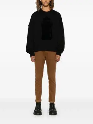 Emporio Armani Flocked Motif Crewneck Sweatshirt