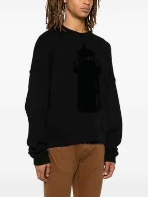 Emporio Armani Flocked Motif Crewneck Sweatshirt
