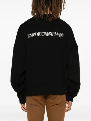 Emporio Armani Flocked Motif Crewneck Sweatshirt
