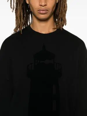 Emporio Armani Flocked Motif Crewneck Sweatshirt