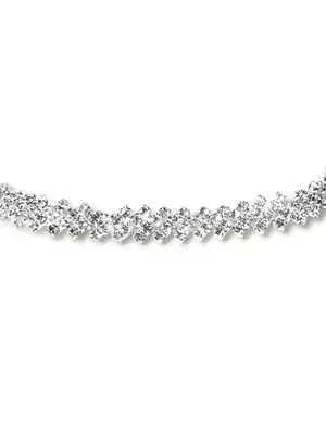 HZMER JEWELLERY Rhinestone-embellished Choker Necklace - Silver