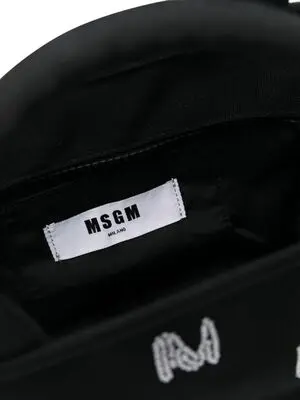 MSGM Crystal-embellished Logo Tote Bag
