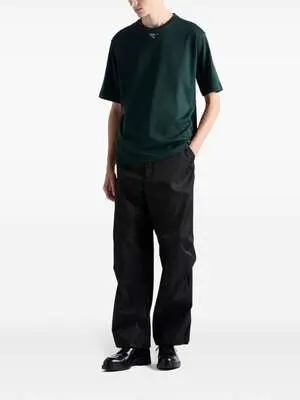 Prada Triangle Logo Cotton T-shirt - Green
