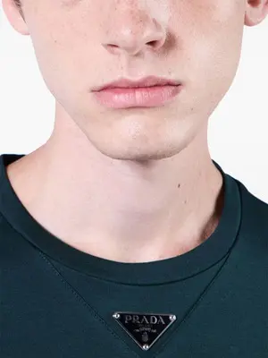 Prada Triangle Logo Cotton T-shirt - Green