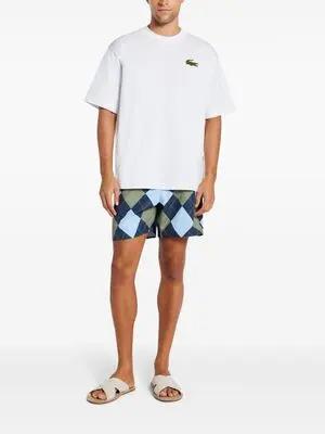 Lacoste Argyle-print Swim Shorts