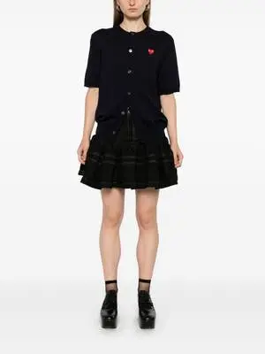 Play Comme Des Garcon Heart-patch Cardigan - Blue