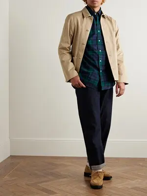 Polo Ralph Lauren Button-down Collar Logo-embroidered Checked Brushed-cotton Oxford Shirt - Blue