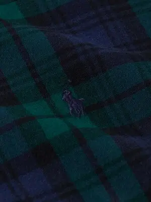 Polo Ralph Lauren Button-down Collar Logo-embroidered Checked Brushed-cotton Oxford Shirt - Blue