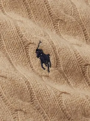 Polo Ralph Lauren Logo-embroidered Cable-knit Half-zip Sweater - Neutrals