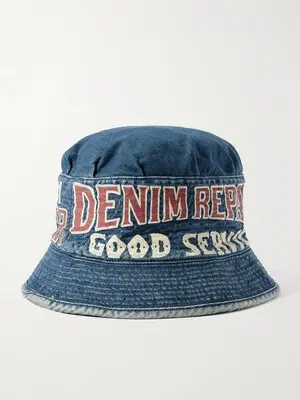 Kapital Laundry Printed Denim Bucket Hat