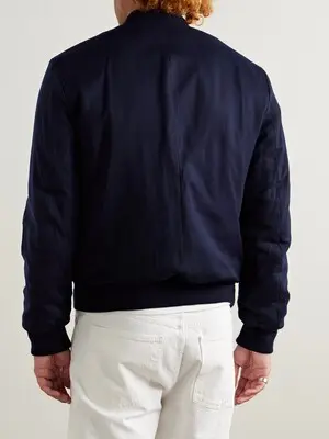 Mr P. Padded Cashmere-blend Bomber Jacket - Blue