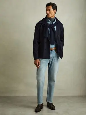 REISS Gartlett Leather Saddle Loafers