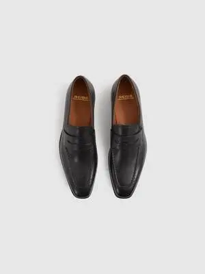 REISS Gartlett Leather Saddle Loafers