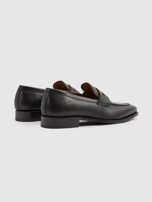 REISS Gartlett Leather Saddle Loafers