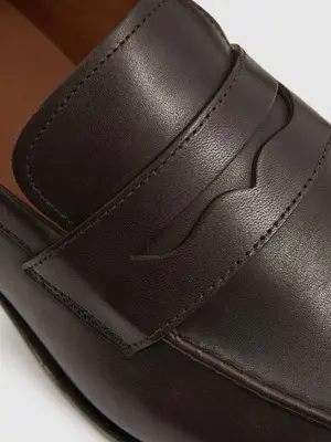 REISS Gartlett Leather Saddle Loafers
