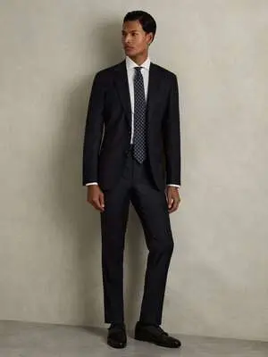 REISS Aspire Slim-fit Wool Trousers - Navy