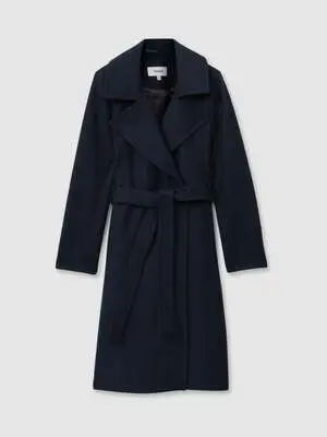 REISS Rae Wool-blend Double-breasted Coat With Cashmere
