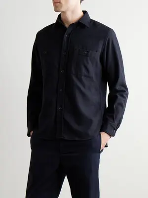 Hartford Percey Wool-blend Flannel Shirt