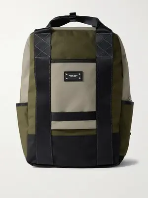 MASTER-PIECE CO Defend Leather-trimmed Coated-canvas Backpack - Green
