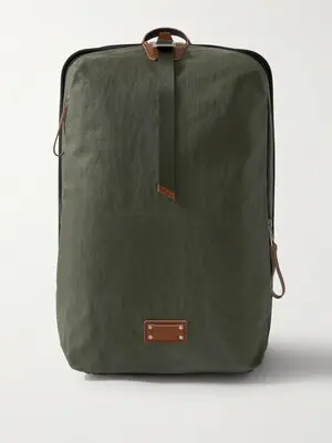 MASTER-PIECE CO Bump L Canvas And Leather-trimmed Cordura® Nylon Backpack - Green