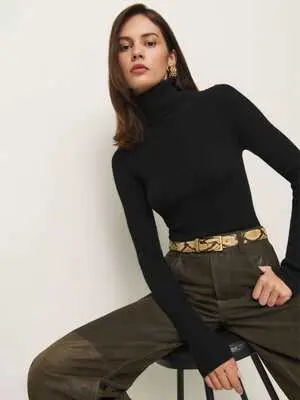 REFORMATION Tink Cashmere Turtleneck Bodysuit