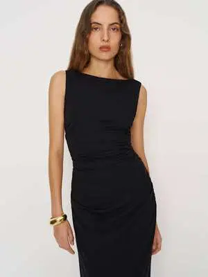 REFORMATION Benson Knit Dress - Black