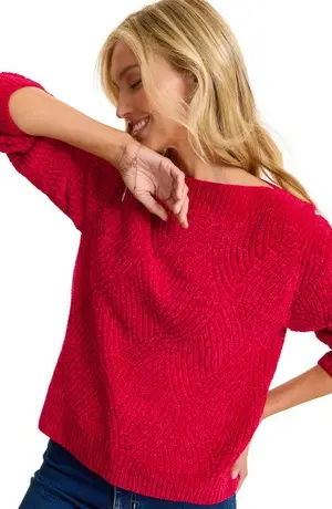 Tommy Bahama Shell St. Luna Boat Neck Sweater - Tango Red