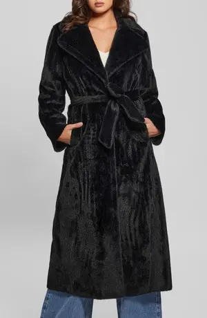 Guess Ada Faux Fur Long Coat