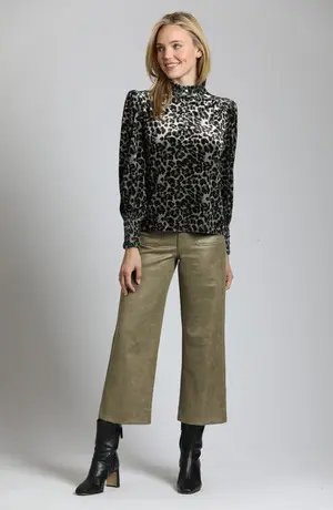 APNY High-waisted Faux Leather Wide Leg Pants