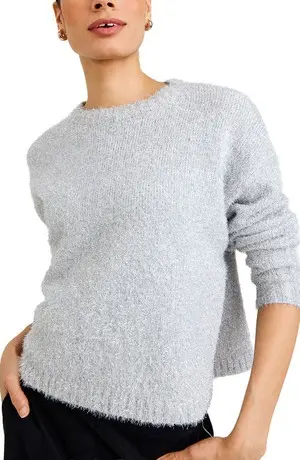 Bella Dahl Slouchy Metallic Sweater - Silver Shimmer