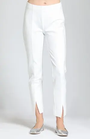 APNY Split Hem Pull-on Crop Slim Pants - White