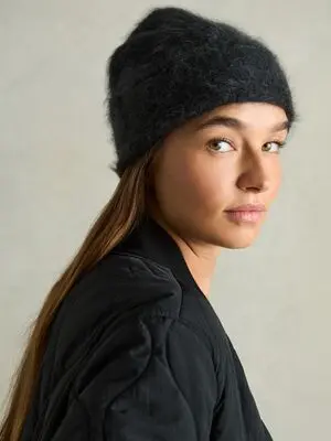 REISS Alba Cashmere Beanie - Charcoal