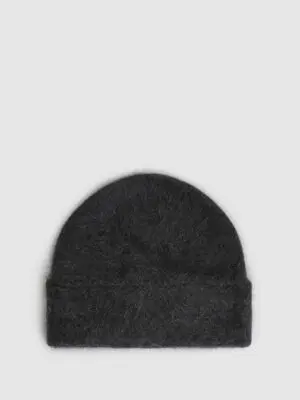 REISS Alba Cashmere Beanie - Charcoal