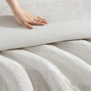 Vera Wang Chenille Waffle Stripe 3 Piece Duvet Cover Set, Queen
