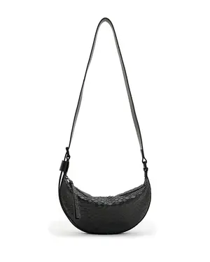 ALLSAINTS Half Moon Leather Crossbody - Black/black