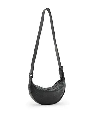 ALLSAINTS Half Moon Leather Crossbody - Black/black