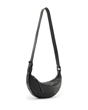 ALLSAINTS Half Moon Leather Crossbody - Black/black