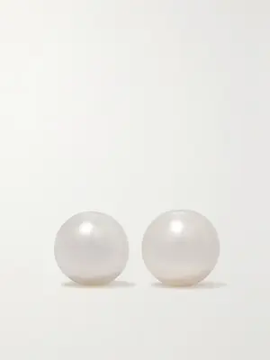 Mateo 14-karat Gold Pearl Stud Earrings - White