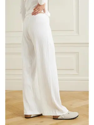 LESET Pointelle-knit Cotton Boxer Pants