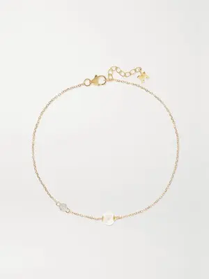 Mateo 14k Pearl And Diamond Bracelet - Gold