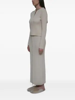 Rosetta Getty Zip-up Ribbed Knit Cardigan