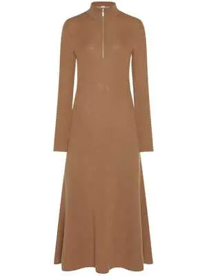 Rosetta Getty Zip-up Ribbed Knit Dress