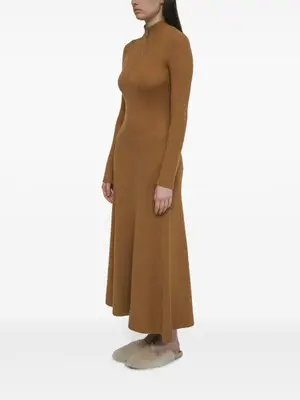 Rosetta Getty Zip-up Ribbed Knit Dress