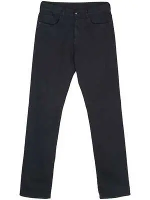 Canali Logo-patch Trousers - Blue