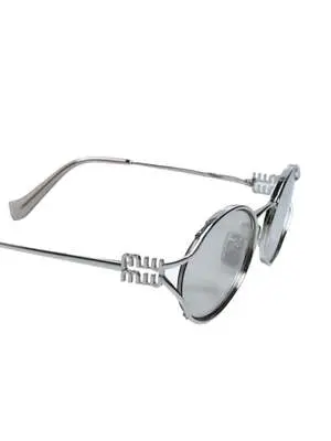 Miu Miu Oval-frame Sunglasses - Silver