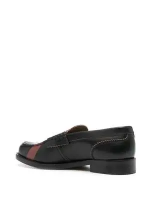 COLLEGE Leather Loafers - Black