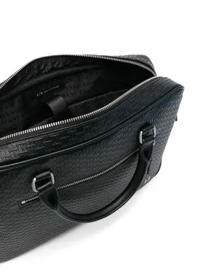 Armani Exchange Monogram-embossed Briefcase