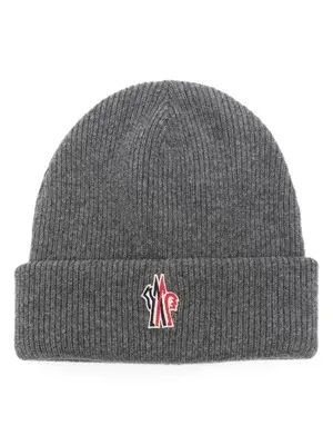 Moncler Virgin Wool Beanie - Grey