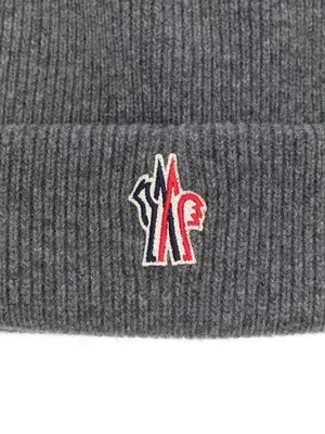 Moncler Virgin Wool Beanie - Grey
