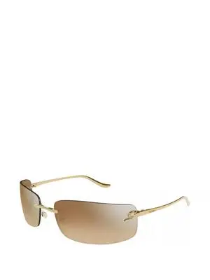 Cartier Panthère Rectangle-shape Sunglasses - Gold
